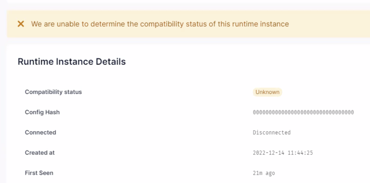 Kong Konnect UI is displaying "We are unable to determine the ...