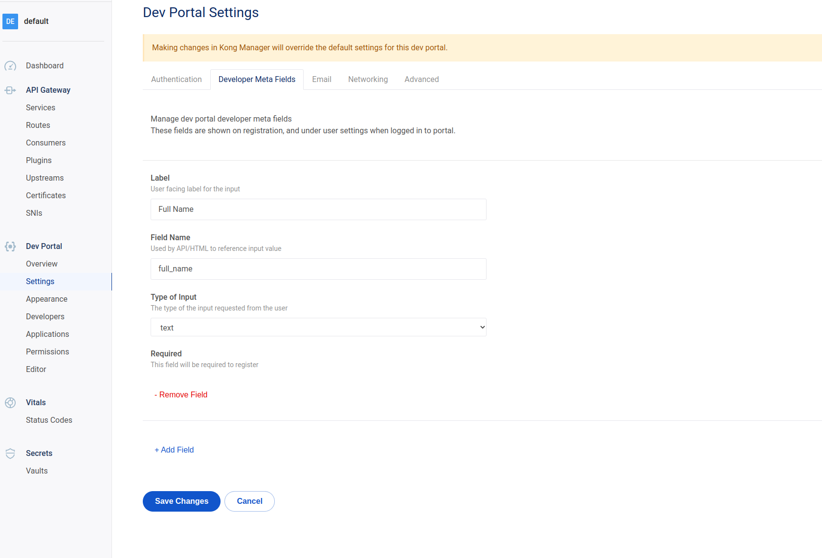 Removing Full Name Requirement from Dev Portal Registration